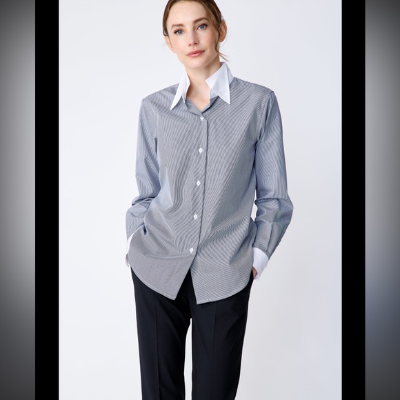 Kal Rieman | Tops | Kal Rieman Double Collar Shirt Size 6 | Poshmark